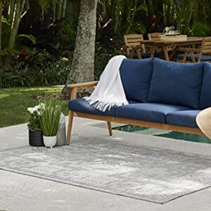 Momeni Hampton Transitional Indoor/Outdoor Area Rug, Grey, 2' X 3'