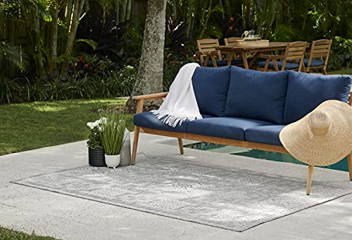 Momeni Hampton Transitional Indoor/Outdoor Area Rug, Grey, 2' X 3'