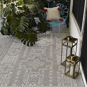 Momeni Hampton Transitional Indoor/Outdoor Area Rug, Grey, 2' X 3'