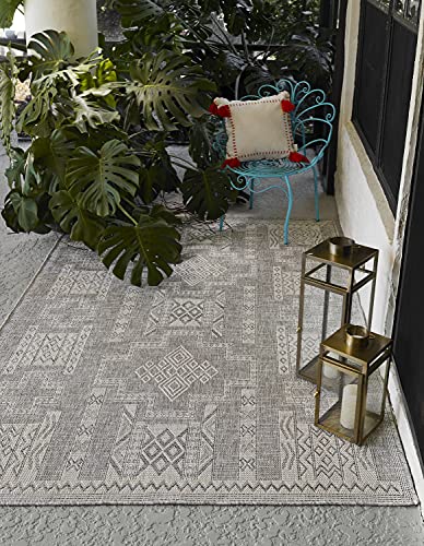 Momeni Hampton Transitional Indoor/Outdoor Area Rug, Grey, 2' X 3'