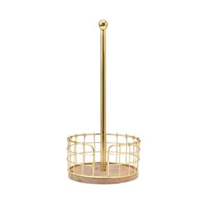 bloomingville metal & wood basket base, gold finish paper towel holder