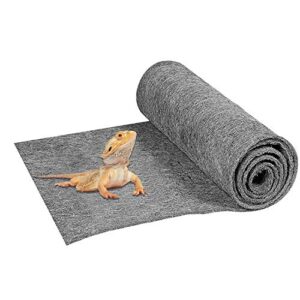 mechpia 47" x 24" large reptile carpet terrarium liner bedding reptile substrate mat tank accessories for bearded dragon snake lizard tortoise leopard gecko (grey)