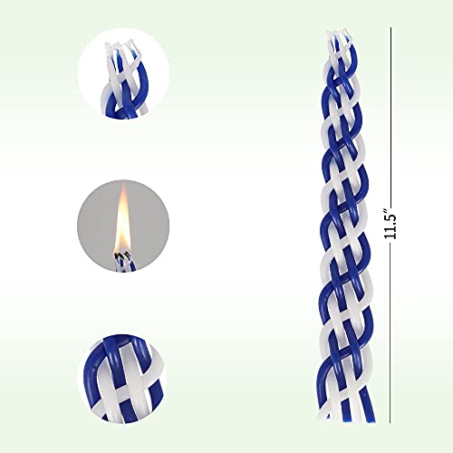 Shalhevet Light Havdalah Candle 100% Kosher (Blue White Braid)