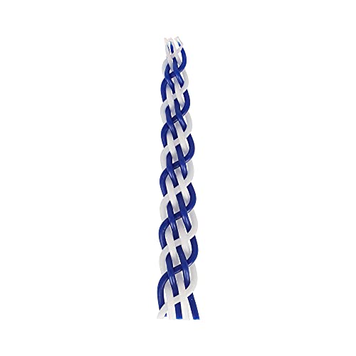 Shalhevet Light Havdalah Candle 100% Kosher (Blue White Braid)