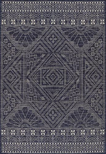 Momeni Riviera Transitional Indoor/Outdoor Area Rug, Navy, 6'6" X 9'