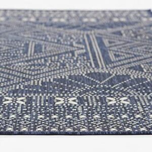 Momeni Riviera Transitional Indoor/Outdoor Area Rug, Navy, 6'6" X 9'