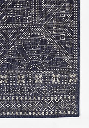 Momeni Riviera Transitional Indoor/Outdoor Area Rug, Navy, 6'6" X 9'