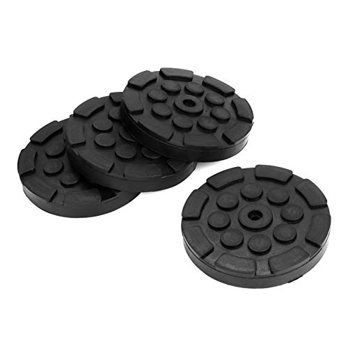 Qiilu Auto Jacking Lift Pad, 4 Pcs Car Round Rubber Arm Pads Auto Jacking Lift Pads Weightlifter Accessories