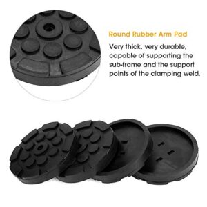 Qiilu Auto Jacking Lift Pad, 4 Pcs Car Round Rubber Arm Pads Auto Jacking Lift Pads Weightlifter Accessories