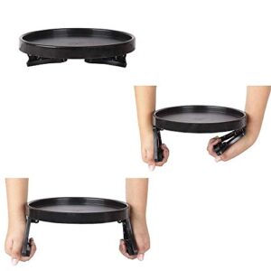 Sofa Arm Clip Tray, Side Table for Remote Controls/Drinks/Gamepads Holder (Black)