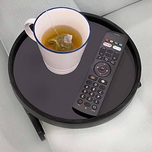 Sofa Arm Clip Tray, Side Table for Remote Controls/Drinks/Gamepads Holder (Black)