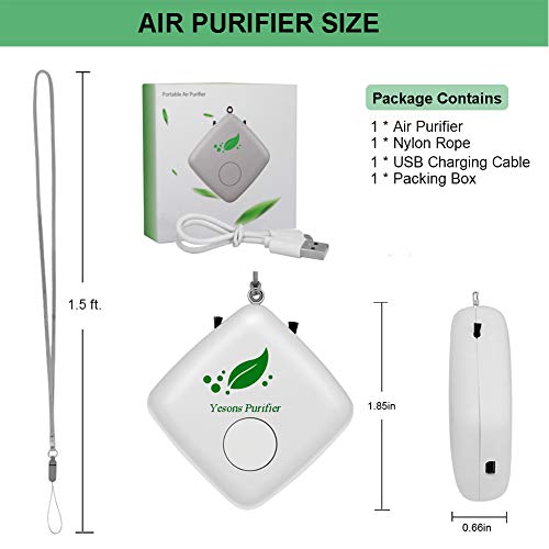 Portable Purifier Necklace,Zmenaren Mini Purifier, Suitable for Home and Office use