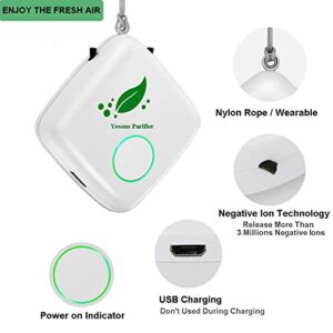 Portable Purifier Necklace,Zmenaren Mini Purifier, Suitable for Home and Office use