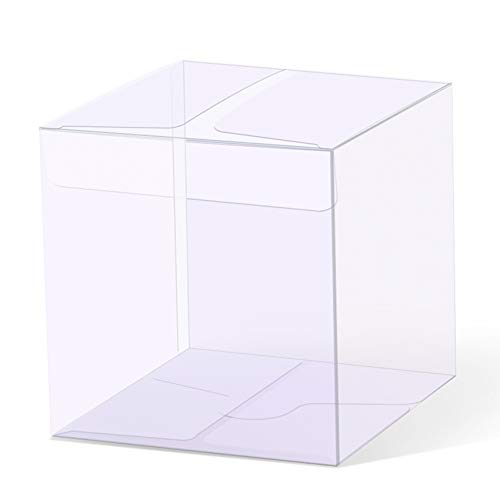 YOZATIA 25PCS Transparent Boxes 4 x 4 x 4 inch, Candy Box, Clear Favor Boxes Gift Boxes for Wedding, Party and Baby Shower Favors