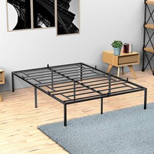 idealhouse full metal platform bed frame with sturdy steel bed slats,mattress foundation no box spring needed large storage space easy to assemble non-shaking and non-noise black, c80