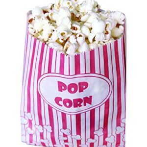 100% Greaseproof White Kraft paper Bags, 100 Popcorn Bags 1 Once - Perfect Size for Theater, Movies, Birthday Parties Celebration - Great Carnival Light Snacking Bags - Popcorn Bags for Party - Sturdy Paper Bags.