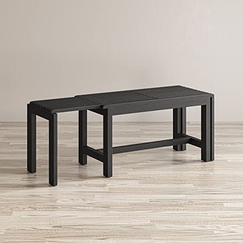 Jofran Bradford Extendable Solid Wood Hallway Bench, Grey