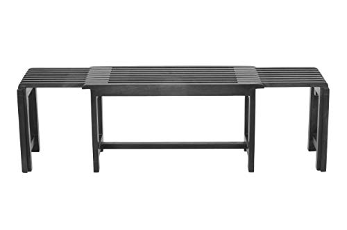 Jofran Bradford Extendable Solid Wood Hallway Bench, Grey