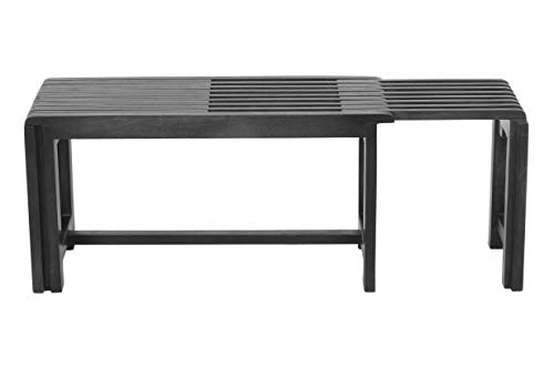 Jofran Bradford Extendable Solid Wood Hallway Bench, Grey