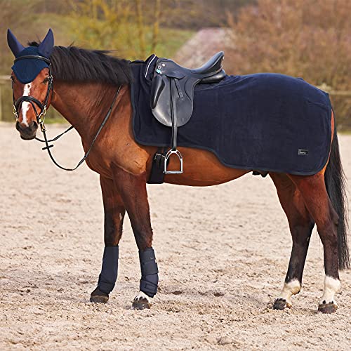 HORZE Marquess Fleece Riding Blanket - Dark Navy - 78 in