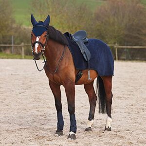 HORZE Marquess Fleece Riding Blanket - Dark Navy - 78 in