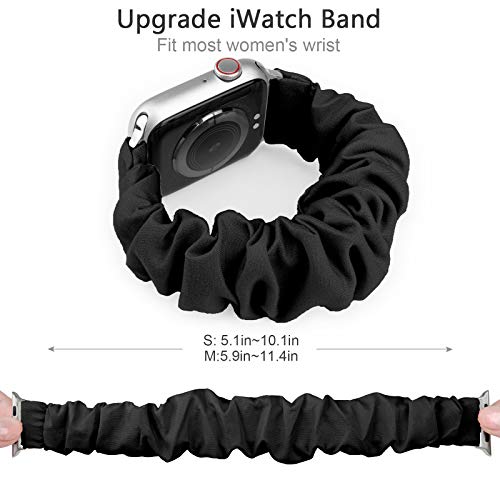 Greatfine Compatible for Apple Watch Band Scrunchie 38mm 40mm 41mm 42mm 44mm 45mm,Soft Elastic Scrunchie Watch Bands,With iWatch Series 8 7 6 SE 5 4 3 2 1 Ultra,Replacement Wristband for Women(S/M)