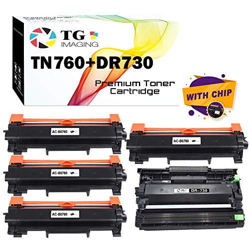 (Toner + Drum) TG Imaging Compatible TN760 TN730 DR730 Drum Unit & Toner Cartridge Replacement for MFC-L2350DW DCP-L2550D MFC-L2750DW HL-L2370DW Toner Printer