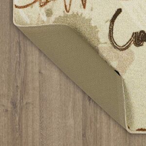 Mohawk Home Machine Washable Printed Novelty Kitchen Rug, Coffee (2' x 3' 4")