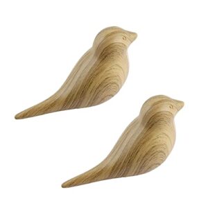 2pcs bird wall hooks coat hooks wooden coat hanger wall mounted art decor for hanging towels hat rack in entryway bathroom kitchen (2pscwood)