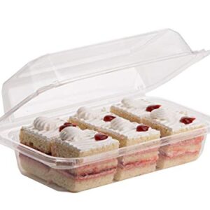 Smygoods Plastic loaf Container, Disposable Plastic Sturdy Hinged Loaf Containers, [25 Pack] Dimensions: 9 3/10''x5 1/2''x 3 1/3''