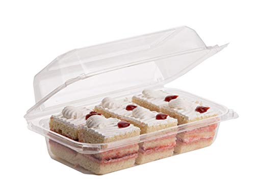 Smygoods Plastic loaf Container, Disposable Plastic Sturdy Hinged Loaf Containers, [25 Pack] Dimensions: 9 3/10''x5 1/2''x 3 1/3''