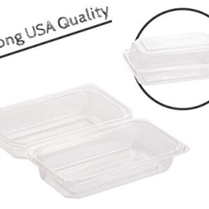 Smygoods Plastic loaf Container, Disposable Plastic Sturdy Hinged Loaf Containers, [25 Pack] Dimensions: 9 3/10''x5 1/2''x 3 1/3''