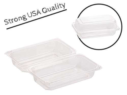 Smygoods Plastic loaf Container, Disposable Plastic Sturdy Hinged Loaf Containers, [25 Pack] Dimensions: 9 3/10''x5 1/2''x 3 1/3''