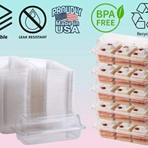 Smygoods Plastic loaf Container, Disposable Plastic Sturdy Hinged Loaf Containers, [25 Pack] Dimensions: 9 3/10''x5 1/2''x 3 1/3''