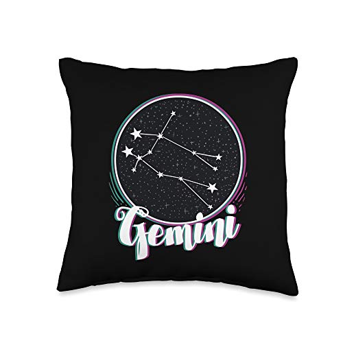 Gemini Zodiac Sign Gifts Gemini Throw Pillow, 16x16, Multicolor