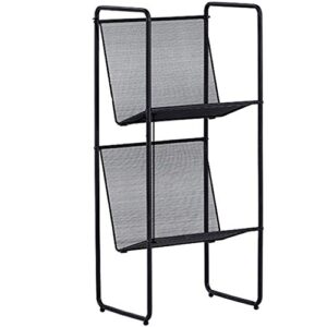 zycsktl brochure stand mesh magazine rack holder,living room wrought iron floor magazine rack, simple small bookshelf, company simple propaganda rack (color : black, size : 2938.589cm)