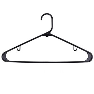 Tosnail 60 Pack Plastic Standard Clothes Hangers Tubular Adult Hangers with Strap Hook, Slime, Durable for Laundry or Closet Use - Black