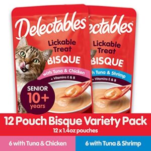 Delectables Bisque Senior Cat Treat Variety Pack, 1.4-oz, case of 12