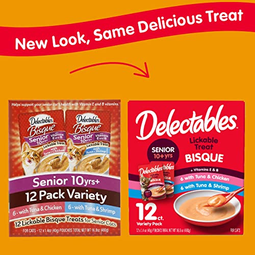 Delectables Bisque Senior Cat Treat Variety Pack, 1.4-oz, case of 12