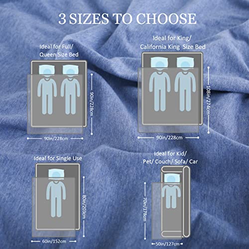 CHOSHOME Cooling Blanket for Hot Sleepers Lightweight Summer Cold Thin Blankets for Sleeping, Hot Flashes Night Sweats, Soft Blanket for Bed, Twin Size, Blue