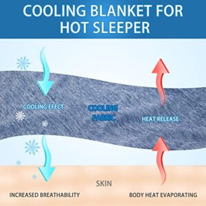 CHOSHOME Cooling Blanket for Hot Sleepers Lightweight Summer Cold Thin Blankets for Sleeping, Hot Flashes Night Sweats, Soft Blanket for Bed, Twin Size, Blue