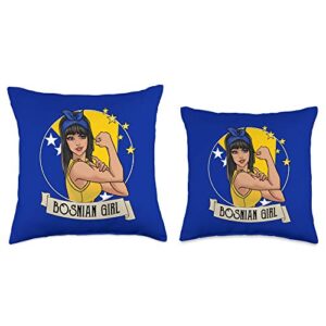 Bosnian Girl Bosnia Gifts Throw Pillow