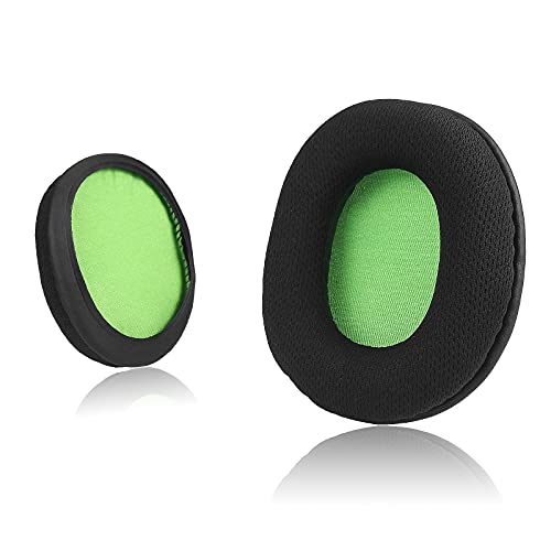 Krone Kalpasmos Upgraded Replacement Earpads for ATH M50X / M40X / M30X / MSR7 - Fits Audio Technica M Series, SteelSeries Arctis 3/5 / 7 / 9X & Pro, Breathable Fabric & Memory Foam, Green