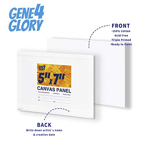 GENE4GLORY Canvas Panel 40 Pack - 8x10 Inch Artist Canvas Board for Painting