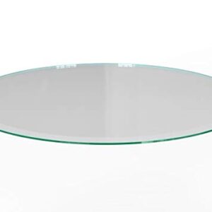 Milan Round 3/8" Bevel Edge Glass Top, 48 Inch, Clear