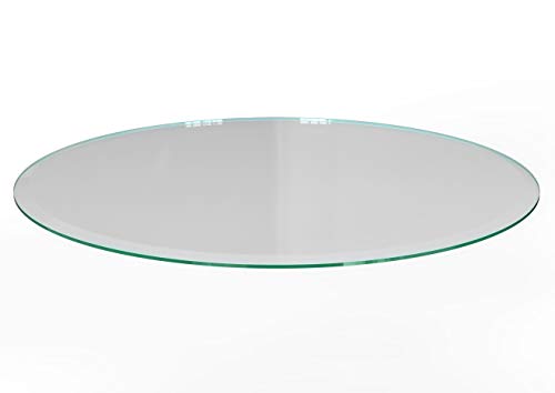 Milan Round 3/8" Bevel Edge Glass Top, 48 Inch, Clear