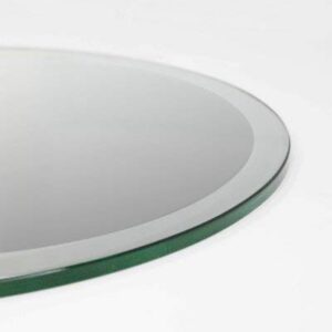 Milan Round 3/8" Bevel Edge Glass Top, 48 Inch, Clear