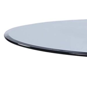 Milan Round 3/8" Bevel Edge Glass Top, 48 Inch, Clear