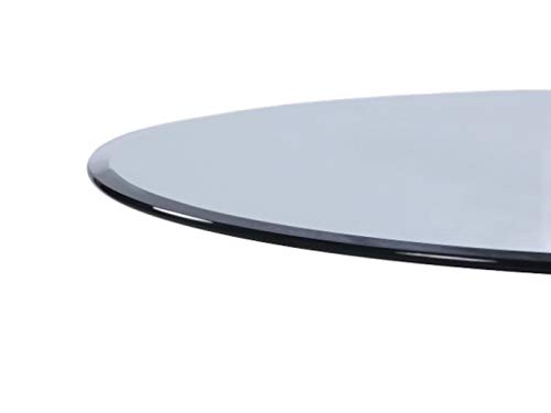 Milan Round 3/8" Bevel Edge Glass Top, 48 Inch, Clear