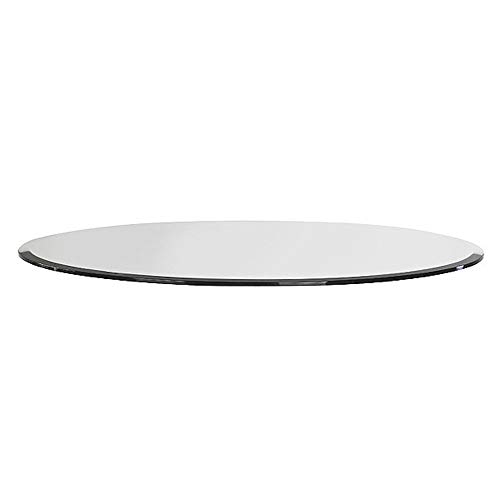 Milan Round 3/8" Bevel Edge Glass Top, 48 Inch, Clear